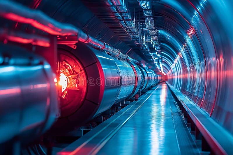 Large Hadron Collider stock illustration. Illustration of attraction ...