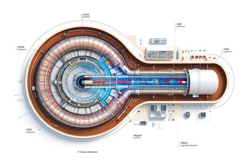 Large Hadron Collider Scheme Stock Image - Image of science ...