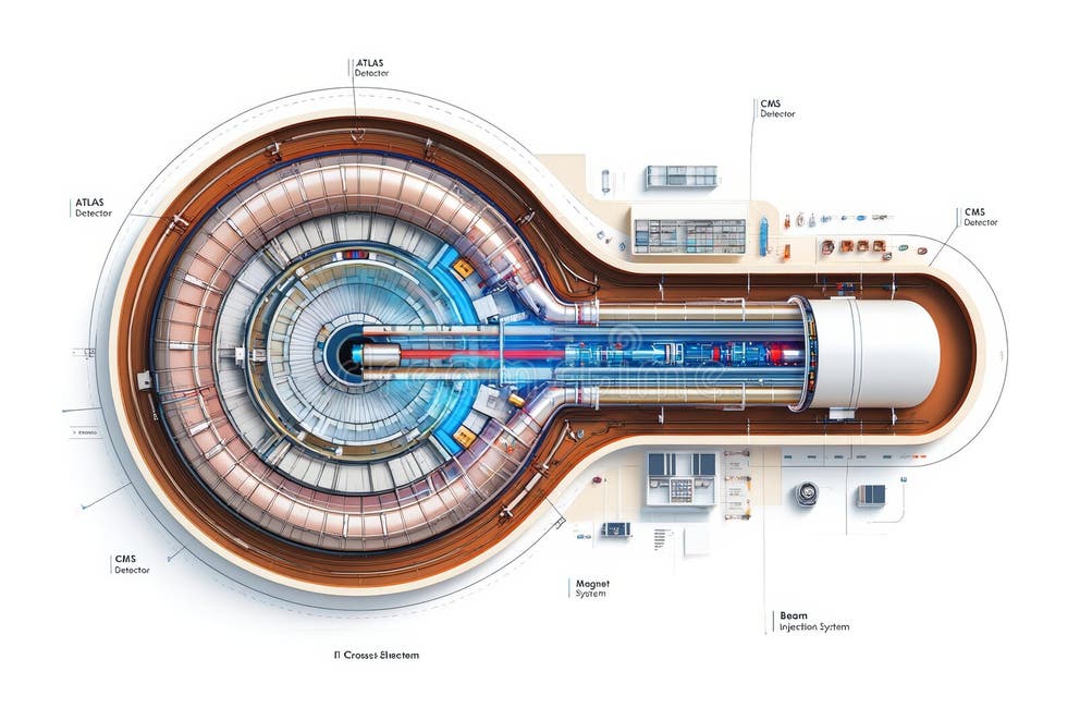 Large Hadron Collider Scheme Stock Image - Image of science ...