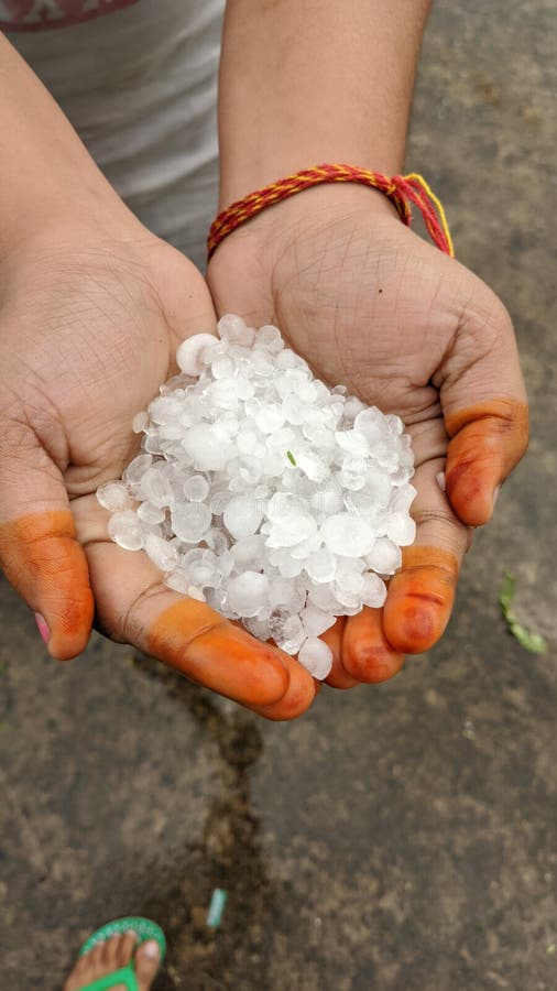 Large Hail Ice Balls after Heavy Summer Storm, Hail Storm Stock Image ...