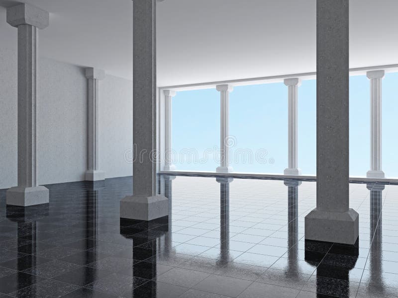 A large hall stock illustration. Illustration of empty - 35258033