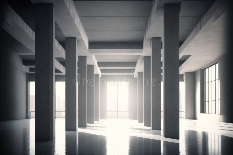 Large Hall Corridor Inside Office Building Background Stock ...