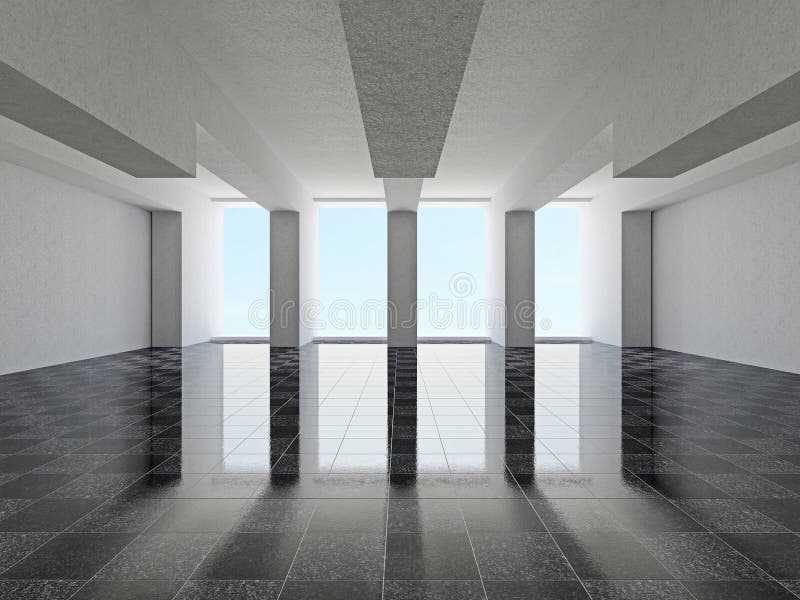 A large hall stock illustration. Illustration of concrete - 35362940