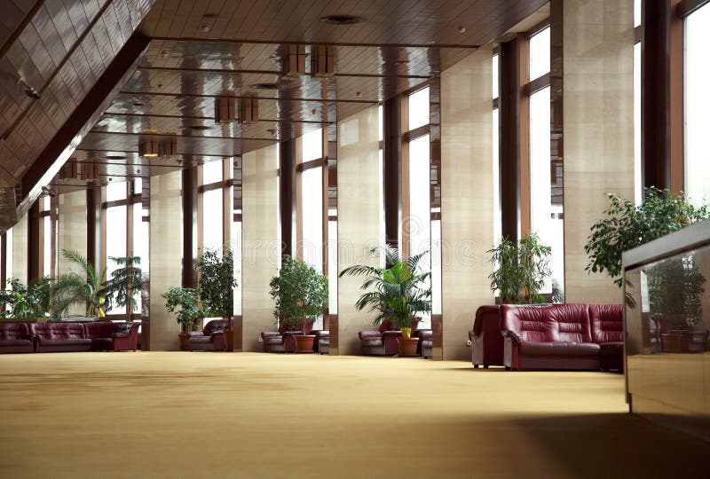 Large Hall Windows Lights Architecture Wall Stock Image - Image of ...