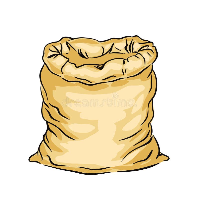 A Large Hand Drawn Sack Vector Illustration Stock Vector - Illustration ...