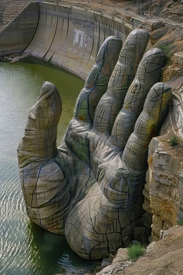 A Large Hand is Sitting on Top of a Dam Stock Image - Image of chicken ...