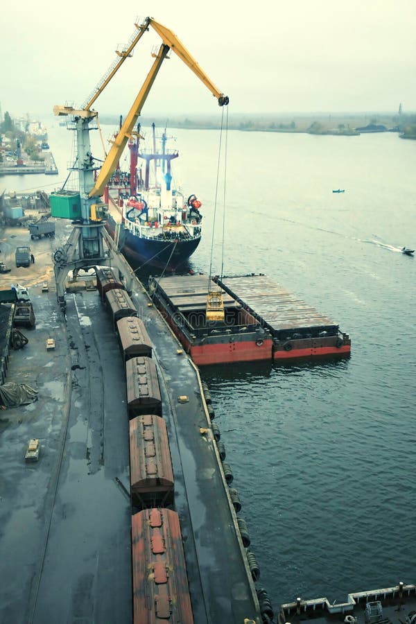 Large harbor terminal stock photo. Image of shipping - 11419458