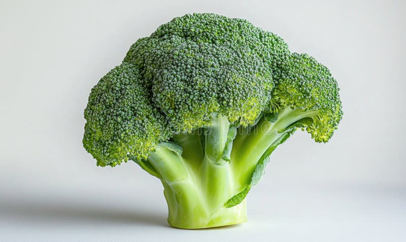 A Large Head of Broccoli is Sitting on a White Counter Stock Photo ...