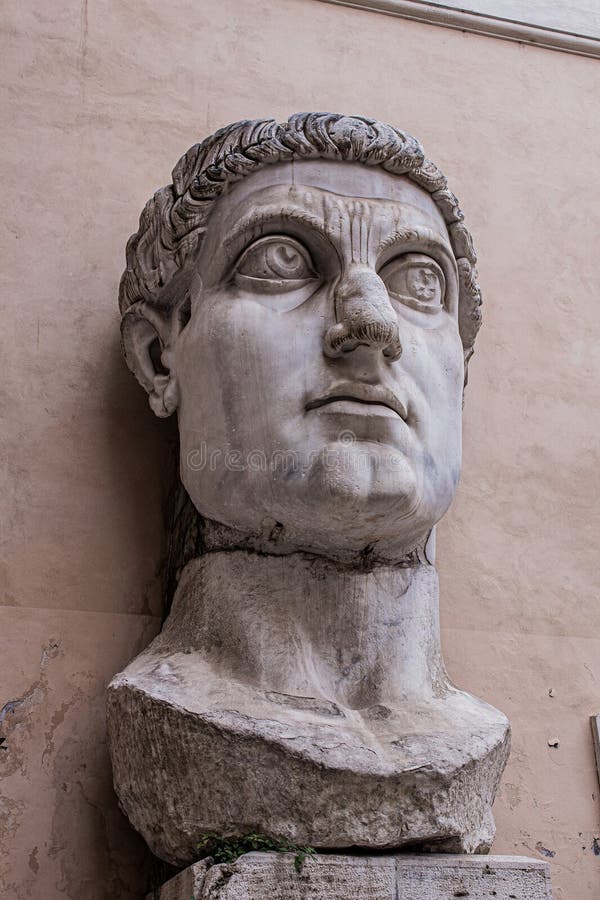Large Head Marble Statue Museum Rome Italy Editorial Photography ...