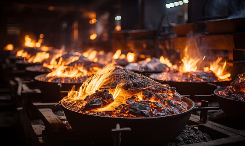 Large Pile of Coal on Table Stock Image - Image of burning, plant ...