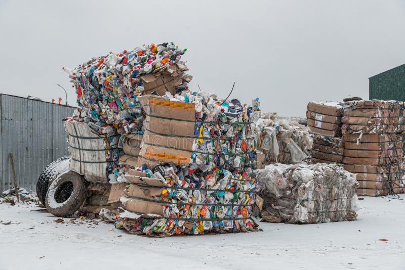 Izhevsk, Russia - November 2019: Compressed Tin Cans for Recycling ...