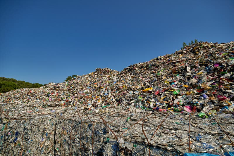 Large Heap of Garbage a Processing Plant Stock Photo - Image of junk ...