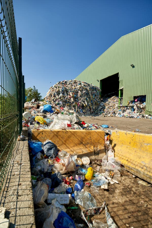 Large Heap of Garbage a Processing Plant Stock Image - Image of dump ...
