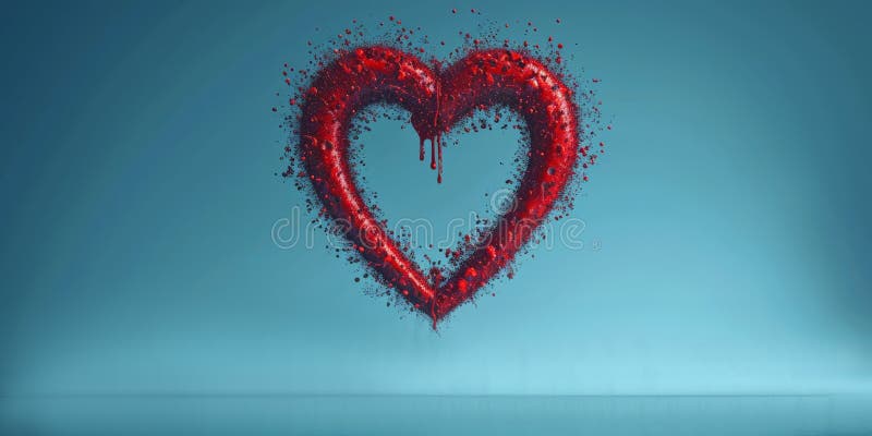 A Large Heart Exploding in a Bright, Vivid Display, Ideal for Dynamic ...