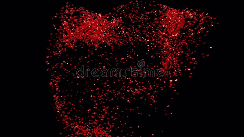Large Heart Formed of Particles of Small Hearts Alpha Stock Video ...