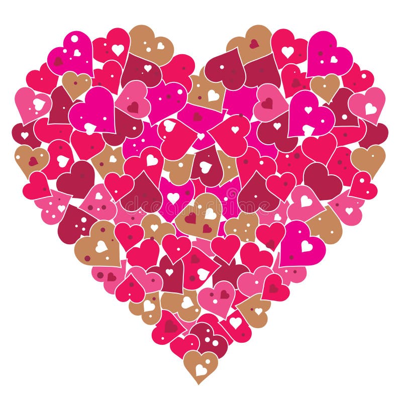 A Large Heart Made of Small Coloured Hearts.Vector Stock Vector ...