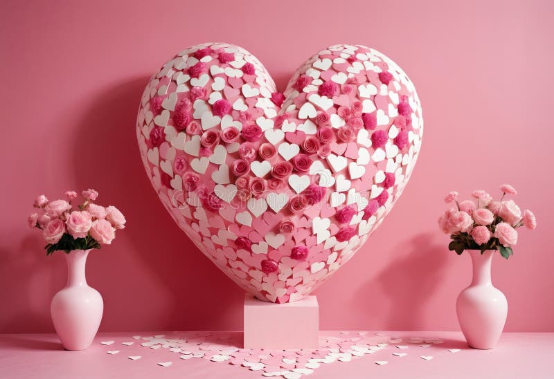 A Large Heart-shaped Sculpture Made of Smaller Heart Shapes Stock ...