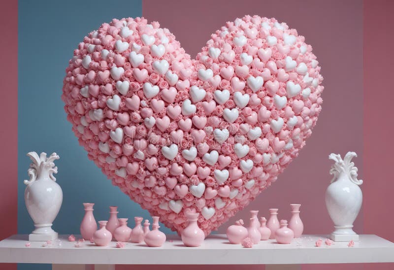 A Large Heart-shaped Sculpture Made of Smaller Heart Shapes Stock ...
