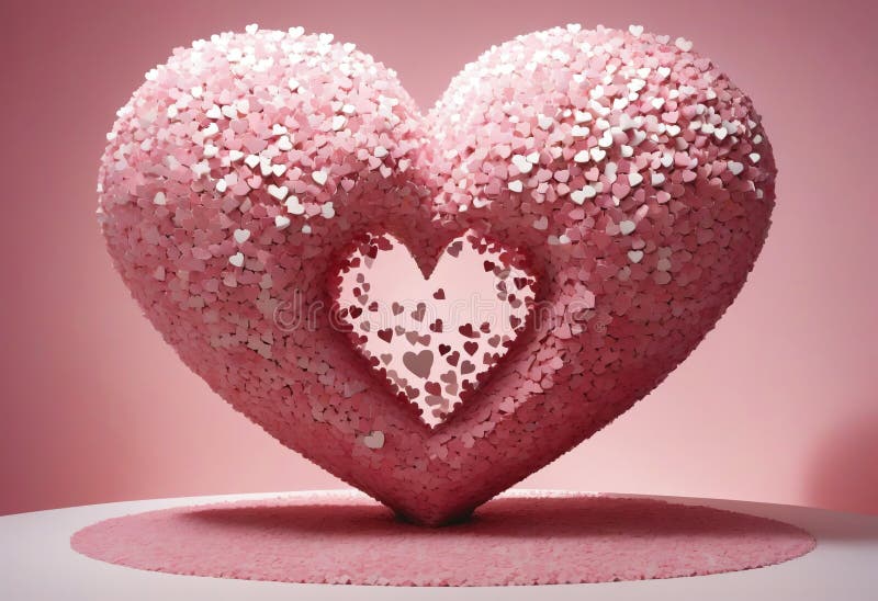 A Large Heart-shaped Sculpture Made of Smaller Heart Shapes Stock ...