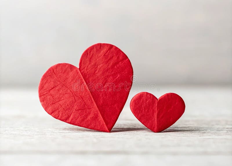 Two Simple Hearts One Big One Small Stock Illustration - Illustration ...