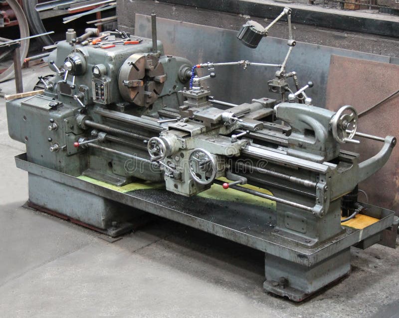 Metal Working Lathe. stock photo. Image of craft, industry - 135728692