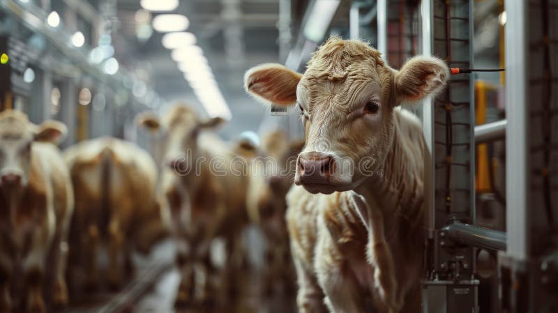 Large Herd of Cows in a Warehouse Stock Image - Image of livestock ...