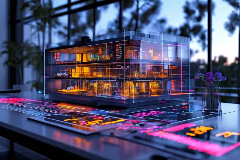 High-Tech Display: Data Insights in Modern Finance or Tech Stock ...