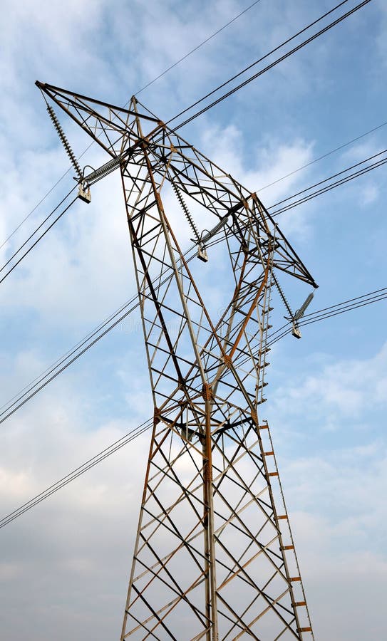 High Voltage Pylon with Electric Cables Stock Image - Image of voltage ...