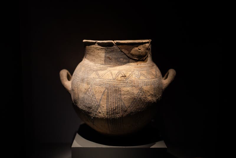 A Large Historical Patterned Pottery Made of Clay Stock Image - Image ...