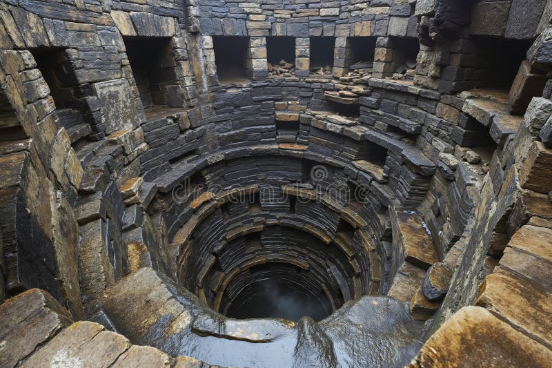 A Large Hole in the Middle of a Stone Wall Stock Photo - Image of ...