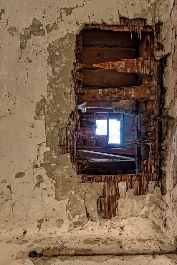 The ceiling broke down stock image. Image of accidents - 220457447