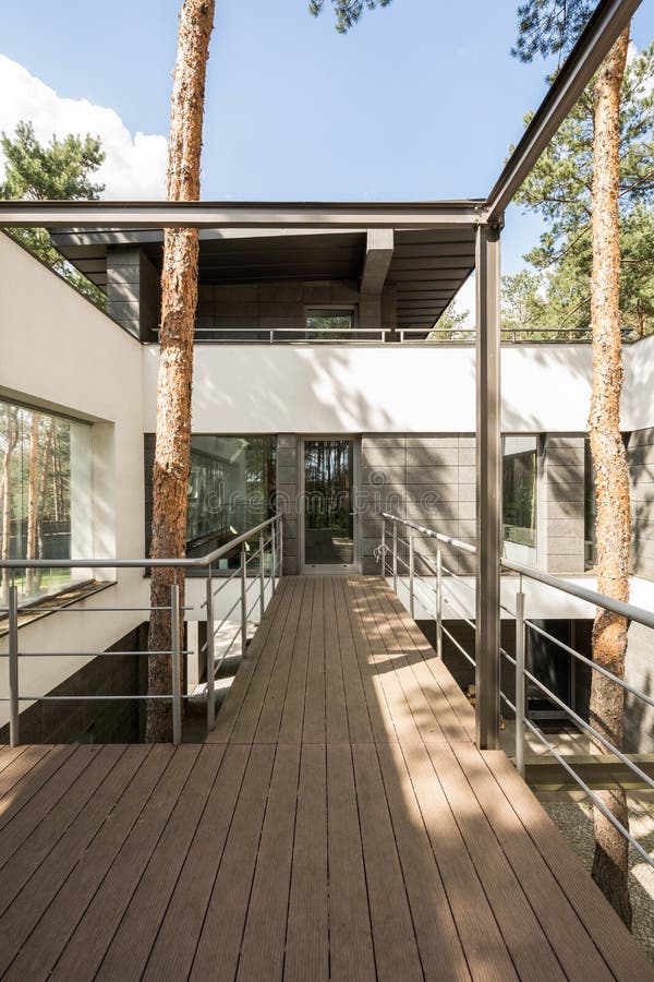 Large Home Balcony with Beautiful View Stock Image - Image of mansion ...