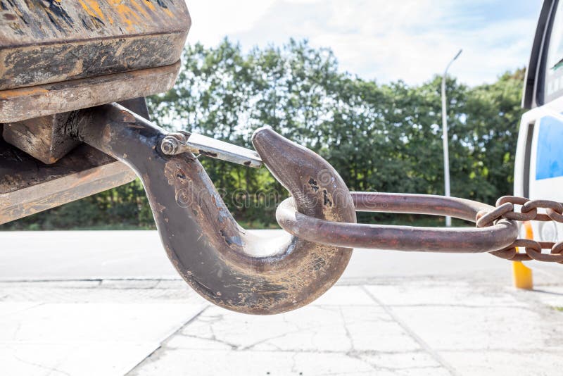 Large hook of a crane stock image. Image of metal, truck - 81729263