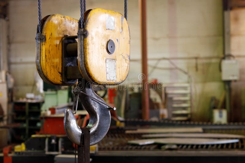 Large Hook for Heavy Weight in Machine Building in Workshop Room Stock ...