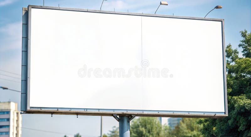 Large Horizontal Urban Billboard on a Light Sky Background Stock ...