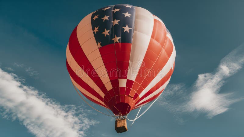 A Large Hot Air Balloon with a Box Attached To it, AI Stock Photo ...