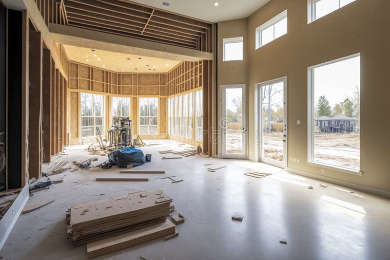 Large House Being Built: a Large Room Under Construction, Generative AI ...