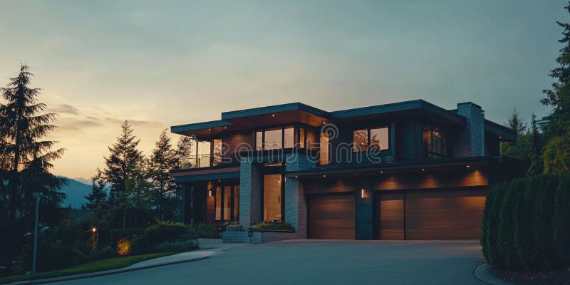 Large House with Many Windows Stock Image - Image of property ...