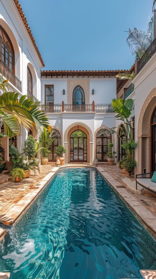 Large House with Swimming Pool Stock Image - Image of house, grand ...