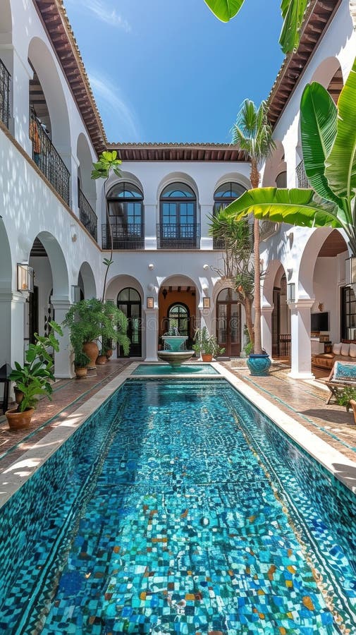 Large House with Swimming Pool Stock Image - Image of mansion, high ...