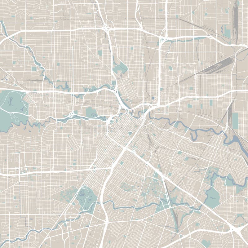 Large Houston map stock vector. Illustration of large - 287133100