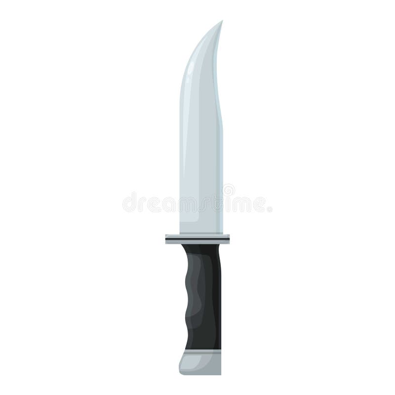 Large Sharp Hunting Knife with Black Handle Pointing Upwards Stock ...