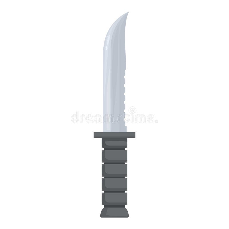 Large Sharp Hunting Knife with Serrated Blade Pointing Upwards Stock ...