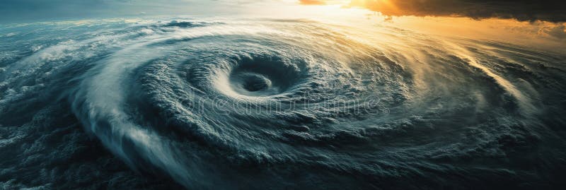 A Large Hurricane Forms in the Ocean, Characterized by Swirling Clouds ...