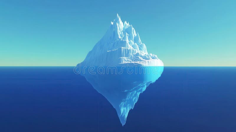 A Large Ice Block Floating in the Ocean Stock Illustration ...