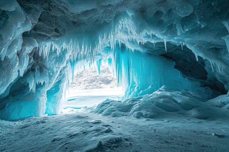 A Large Ice Cave, Formed by the Accumulation of Ice Over Time ...
