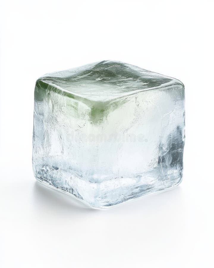 Large Ice Cube, Isolated on White Background, Ice Texture, Clear Ice ...