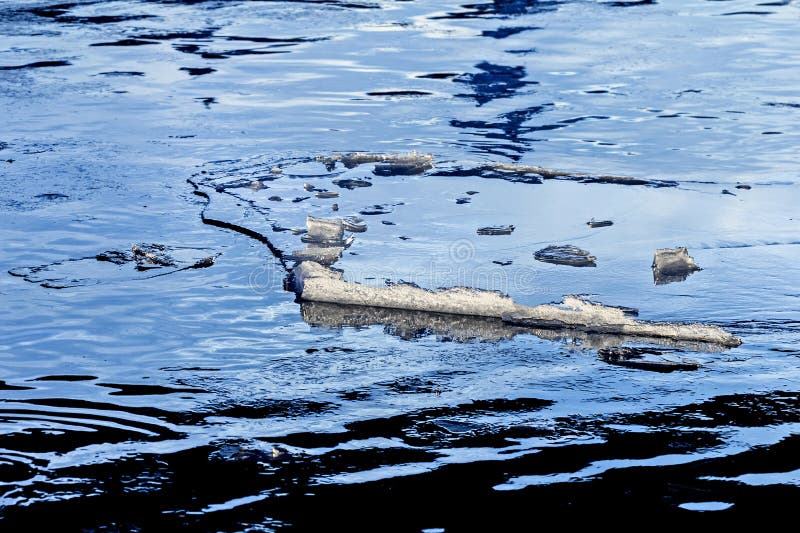 Large Ice Floe in Blue Winter Water Stock Image - Image of arctic, cube ...