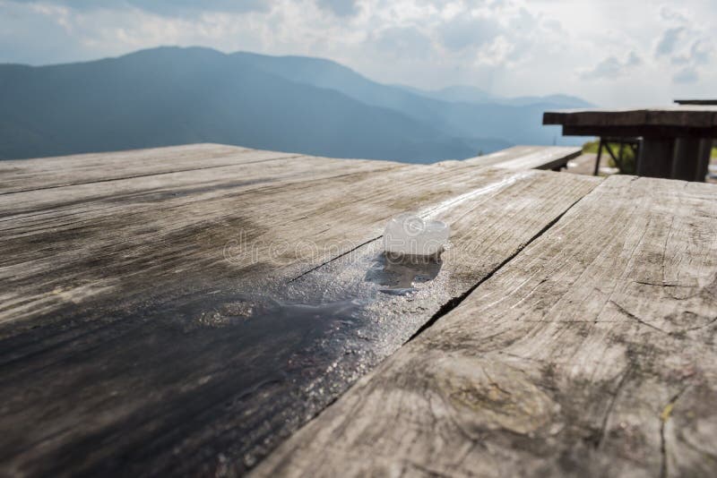 A Large Ice Hail in the Mountain, Shot after a Summer Storm. Stock ...