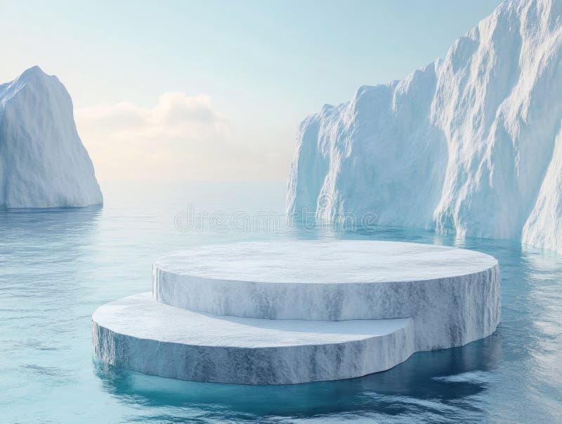 Large Ice Sculpture is Floating in the Ocean Stock Image - Image of ...